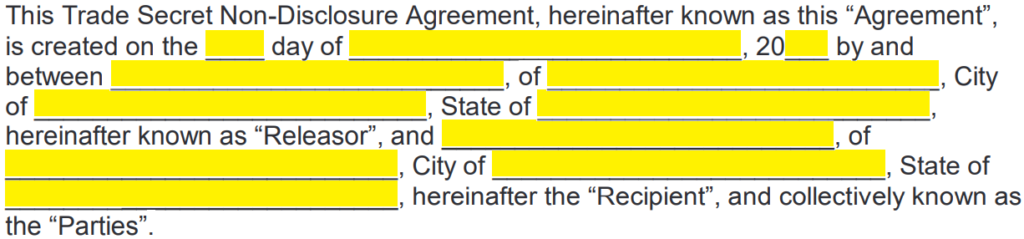 Free Trade Secret Non-Disclosure Agreement (NDA) Template - PDF | Word ...