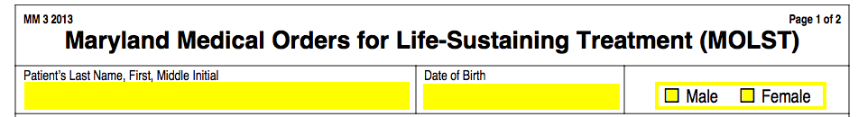 Free Maryland Do Not Resuscitate (DNR) Order Form - PDF – eForms