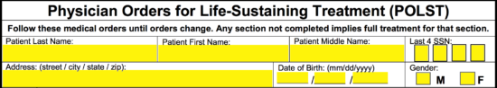 Oregon Do Not Resuscitate (DNR) Order Form - Sample Only – eForms