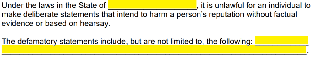 Free Defamation (Slander / Libel) Cease and Desist Letter - Word | PDF ...