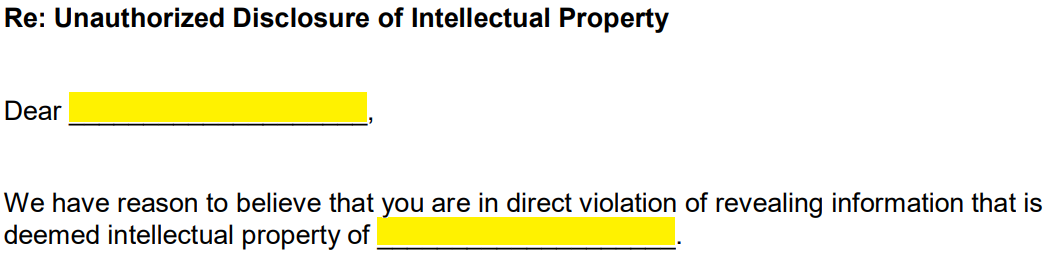 Free Intellectual Property Cease and Desist Letter Template - PDF ...
