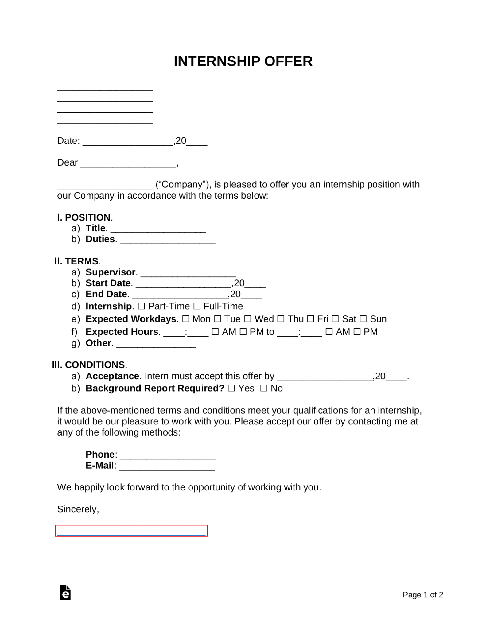 Free Job Offer Letter Templates (3) - PDF | Word – eForms