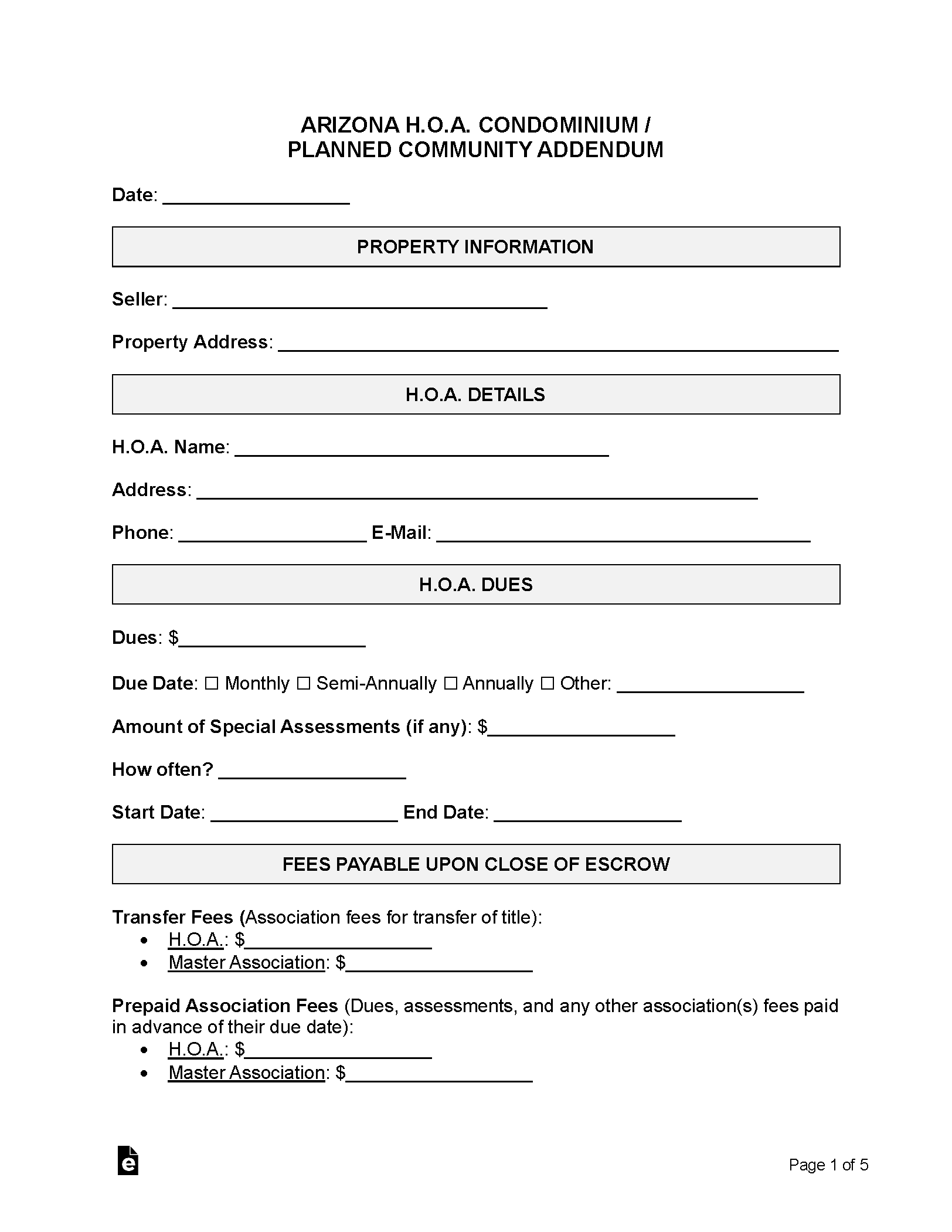 Free Arizona Residential Purchase Agreement Template - PDF | Word – eForms