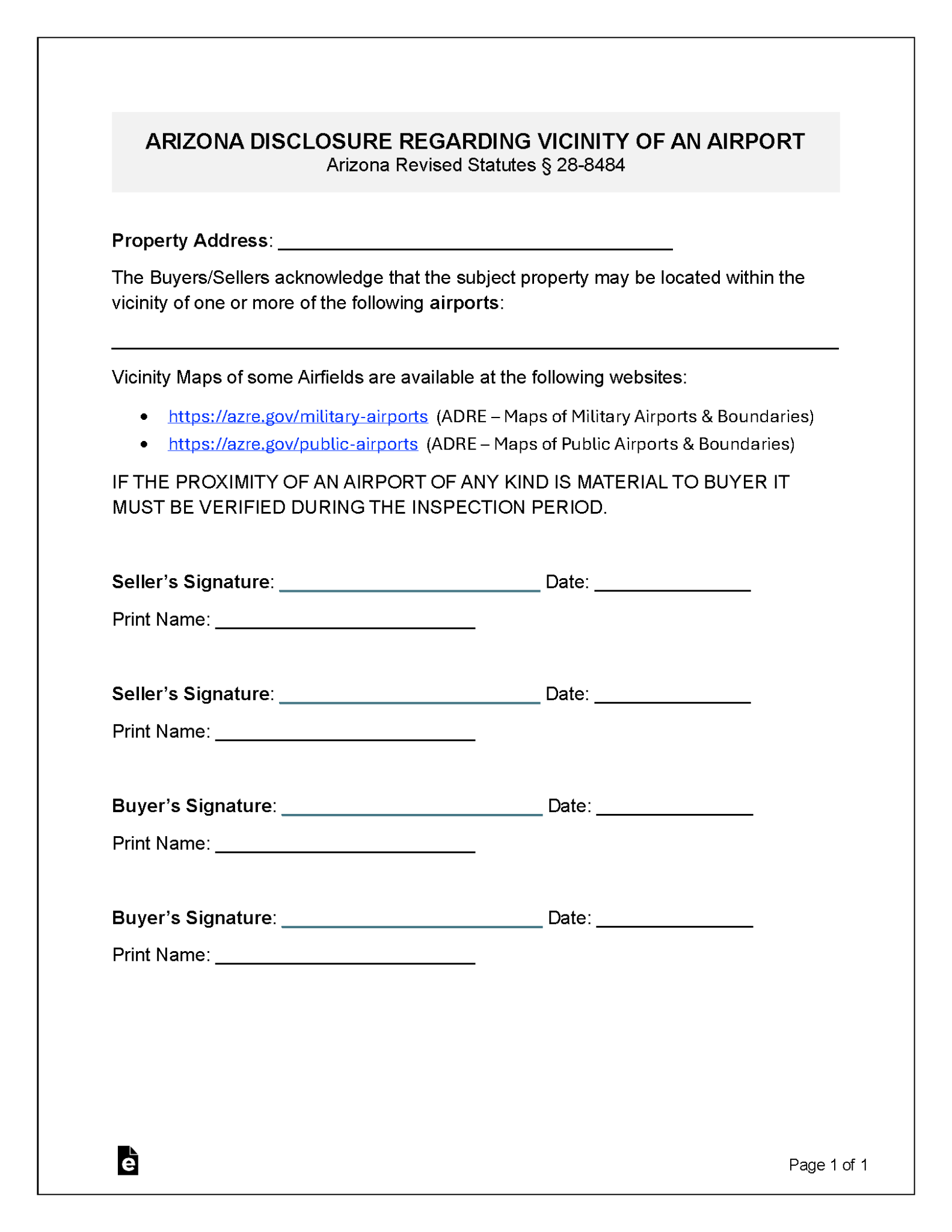 Free Arizona Residential Purchase Agreement Template - PDF | Word – eForms