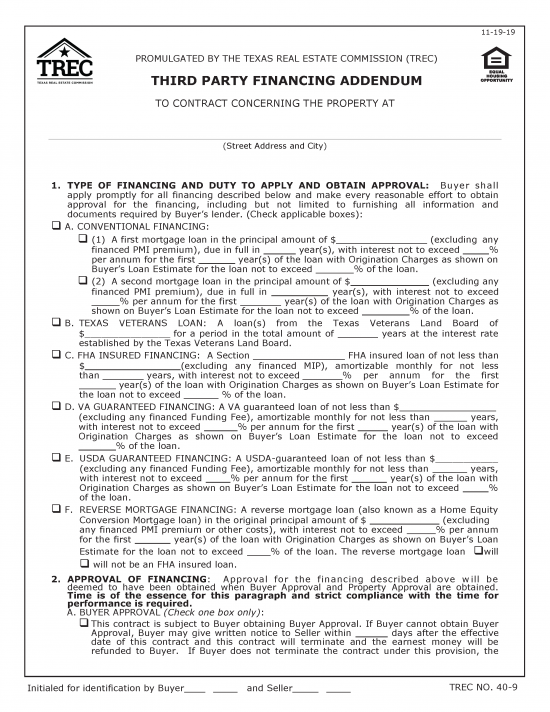 Free Texas Residential Purchase and Sale Agreement - PDF | Word – eForms