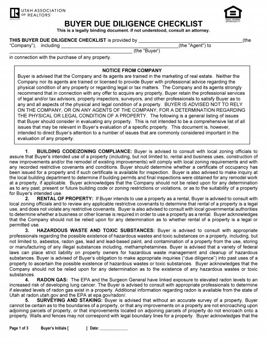 Free Utah Residential Purchase and Sale Agreement - PDF | Word – eForms