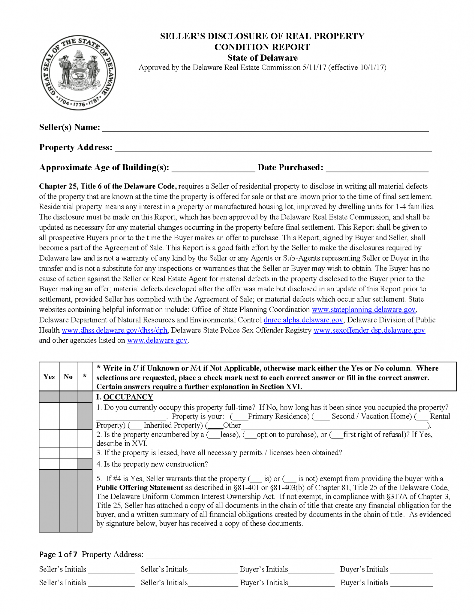 Free Delaware Residential Purchase Agreement Template - PDF | Word – eForms