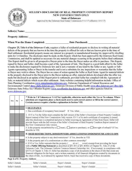 Free Delaware Residential Purchase Agreement Template - PDF | Word – eForms