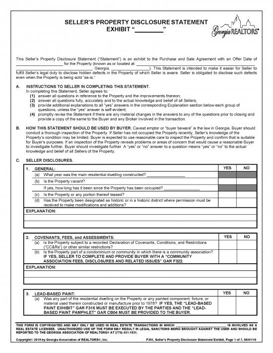 Free Georgia Residential Purchase Agreement Template - PDF | Word – eForms