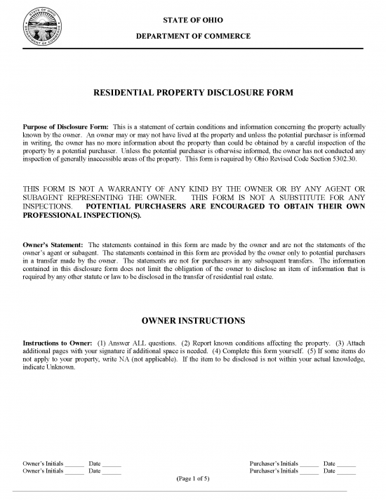 Free Ohio Residential Purchase Agreement Template - PDF | Word – eForms