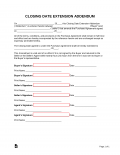 Free Closing Date Extension Addendum - PDF | Word – eForms