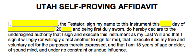 Free Utah Self-Proving Affidavit Form - PDF | Word – eForms