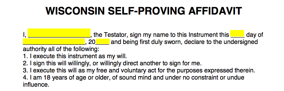 Free Wisconsin Self-Proving Affidavit Form - PDF | Word – eForms