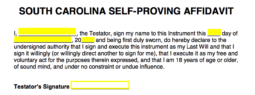 Free South Carolina Self-Proving Affidavit Form - PDF | Word – eForms