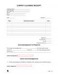 Free Carpet Cleaning Receipt Template - PDF | Word – eForms