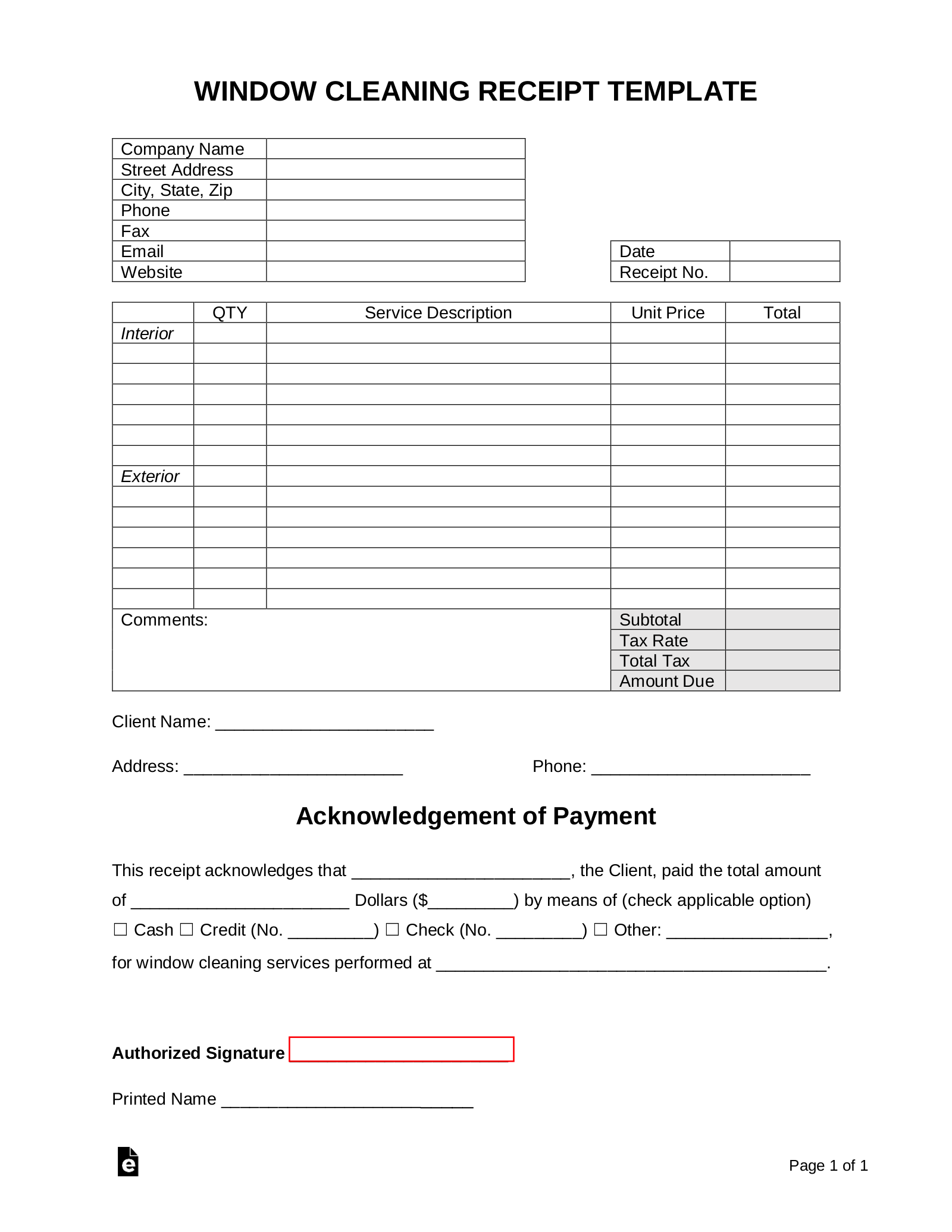 Window Cleaning Quote Template Pricing Sheet Residential Window 