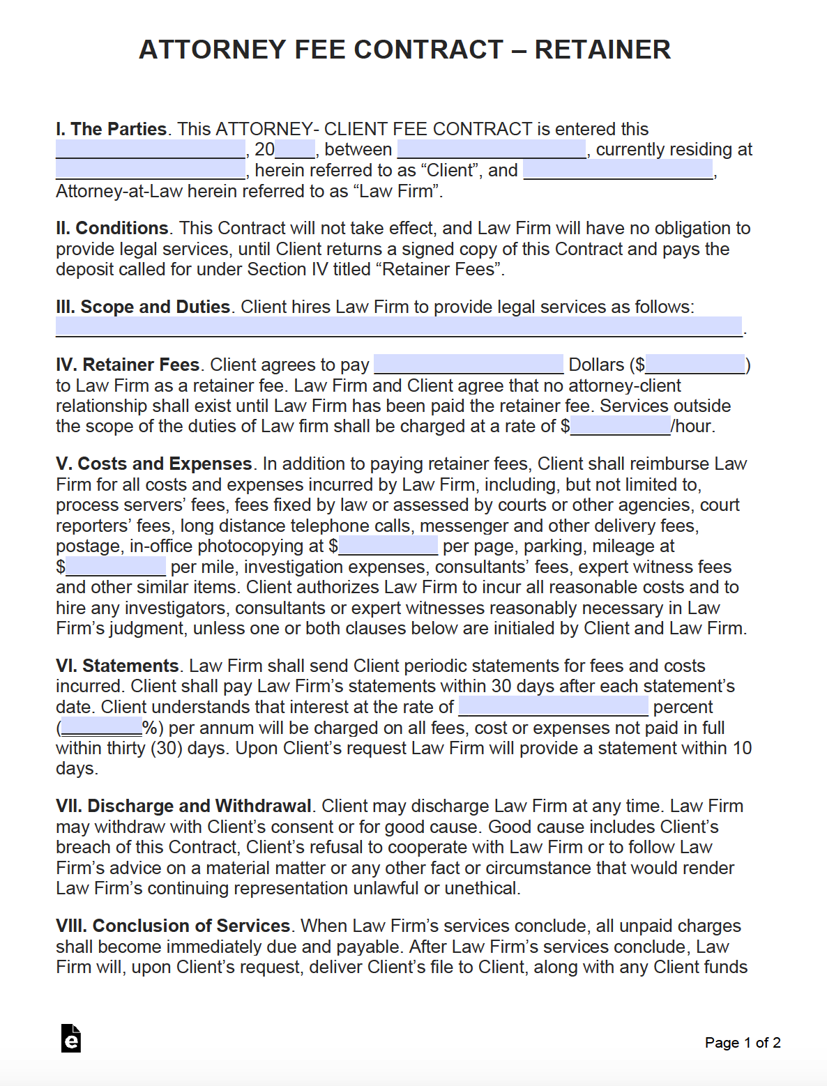Free Retainer Agreement Attorneys Lawyers PDF Word EForms Free Retainer Agreement Attorneys Lawyers PDF Word EForms