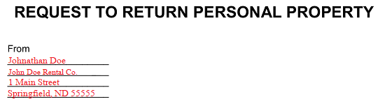Free Personal Property Demand Letter Pdf Word Eforms