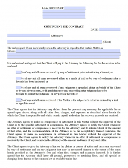 Free Contingency Fee Agreement Template - Sample - PDF | Word – eForms