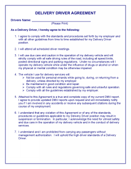 Free Independent Delivery Driver Contract Template - PDF | Word – eForms