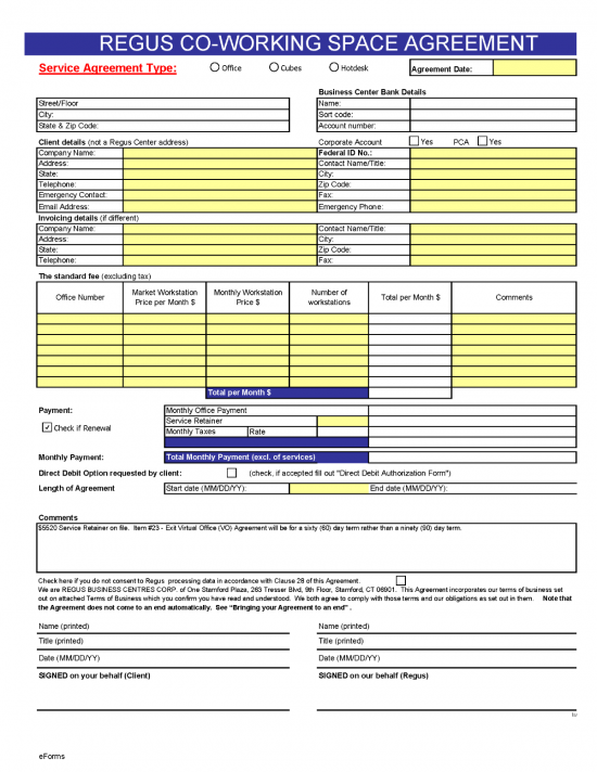 Free Co-Working Space Lease Agreement | For Shared or Dedicated Space ...