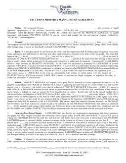 Free Florida Property Management Agreement | Commercial & Residential ...