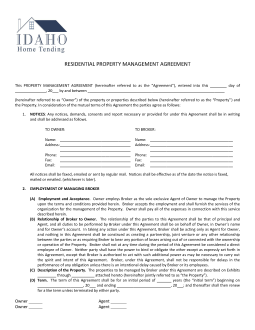 Free Idaho Property Management Agreement | Commercial & Residential ...