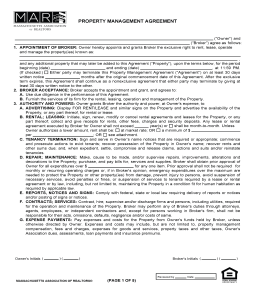 Free Massachusetts Property Management Agreement | Commercial ...