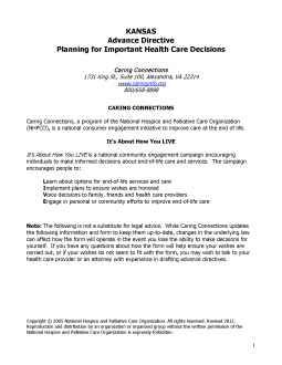 Free Kansas Advance Directive Form - PDF – eForms