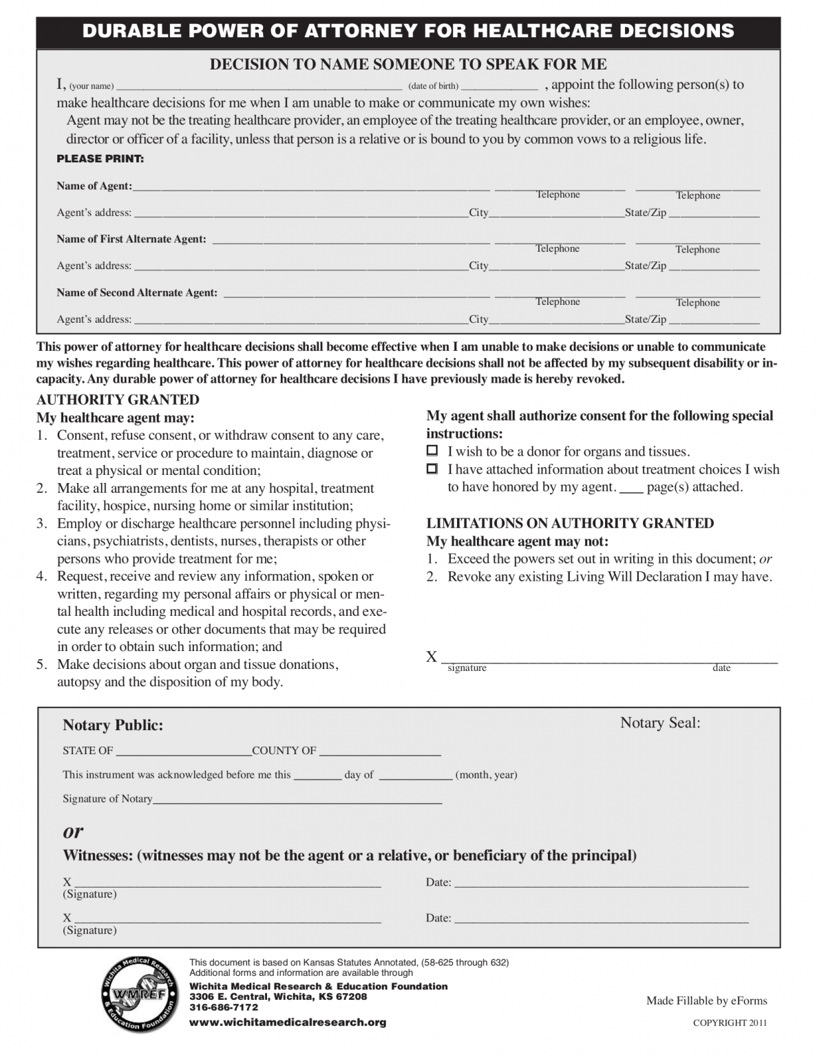 Free Kansas Do Not Resuscitate (DNR) Order Form - PDF – eForms