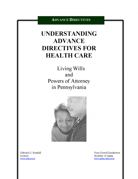 Free Pennsylvania Advance Directive Form - PDF – eForms
