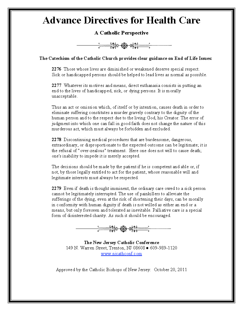 Free New Jersey Advance Directive Form - PDF – eForms