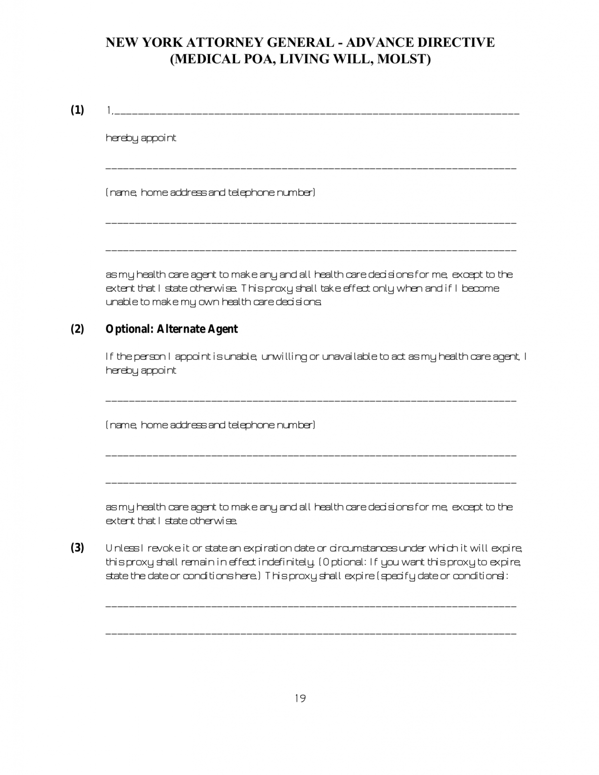 Free New York Medical Orders for Life­ Sustaining Treatment (MOLST ...