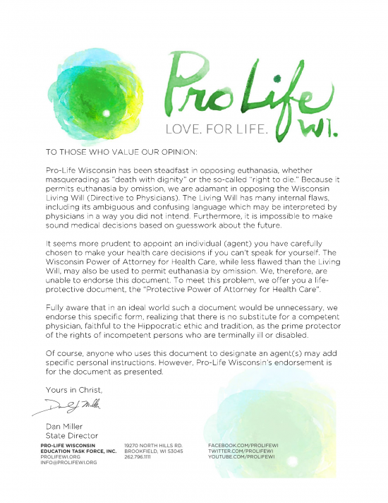 Free Wisconsin Advance Directive Form - PDF – eForms