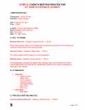 Free Church Meeting Minutes Template - PDF | Word – eForms