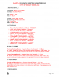Free Council Meeting Minutes Template - PDF | Word – eForms