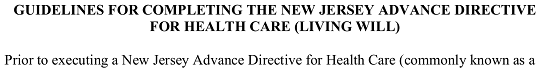 Free New Jersey Advance Directive Form - PDF – eForms