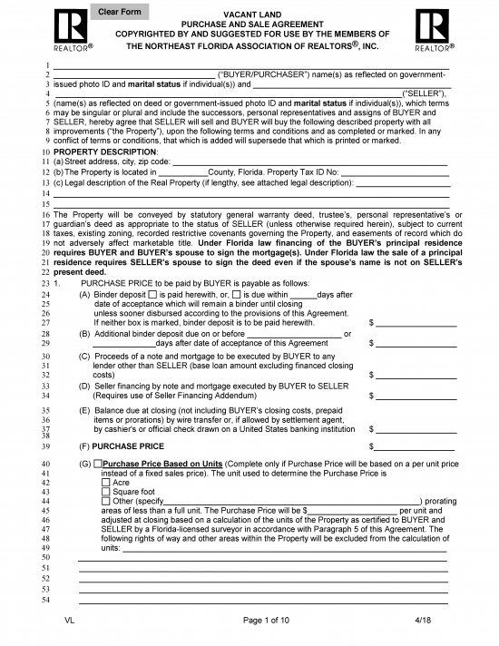 Free Florida Land Contract Template - PDF | Word – eForms