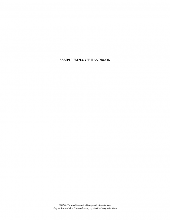 Free Non-Profit Organization Employee Handbook Template | Sample - PDF ...