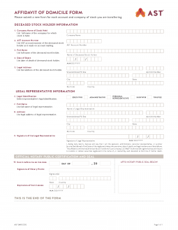 Free Affidavit of Domicile Form - PDF | Word – eForms