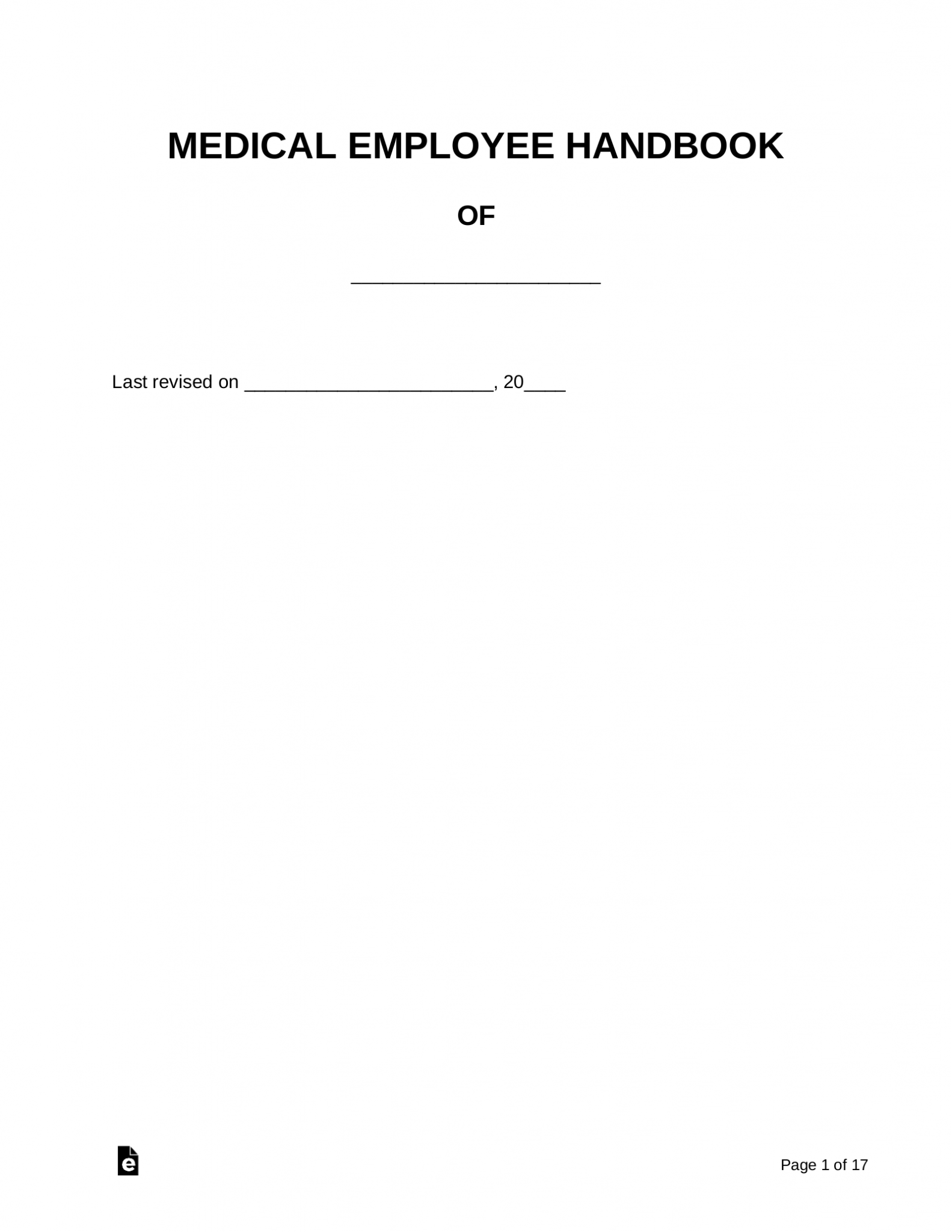 Free Medical Office Employee Handbook Template | Sample - PDF | Word ...