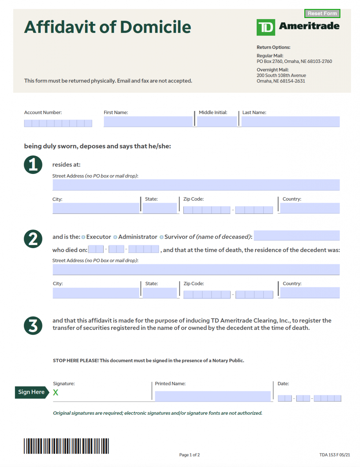 Free Affidavit of Domicile Form - PDF | Word – eForms