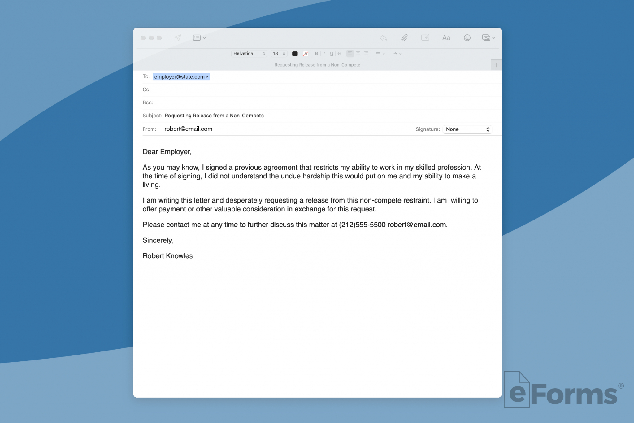 Free Non-Compete Release Form - PDF | Word – eForms