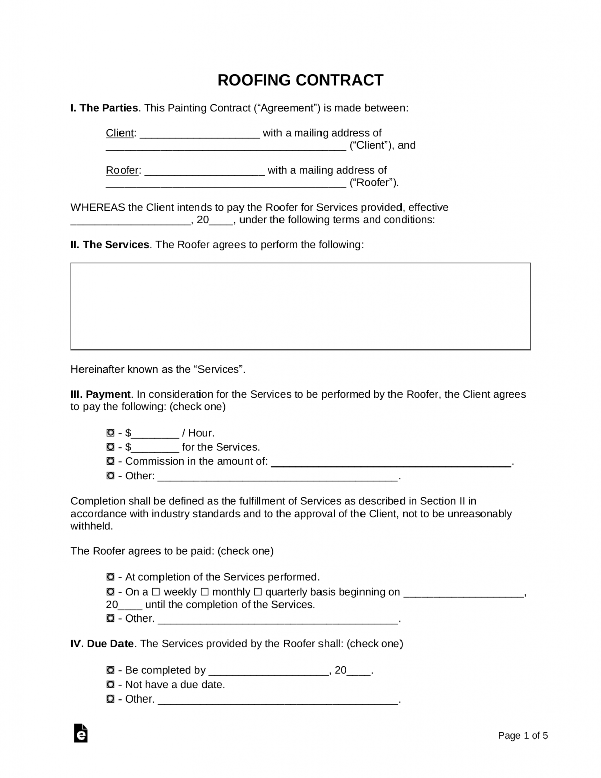 Free Roofing Invoice Template - PDF | Word – eForms