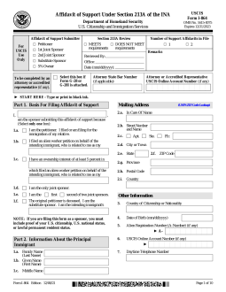 Free USCIS Form I-864 | Affidavit of Support - PDF – eForms