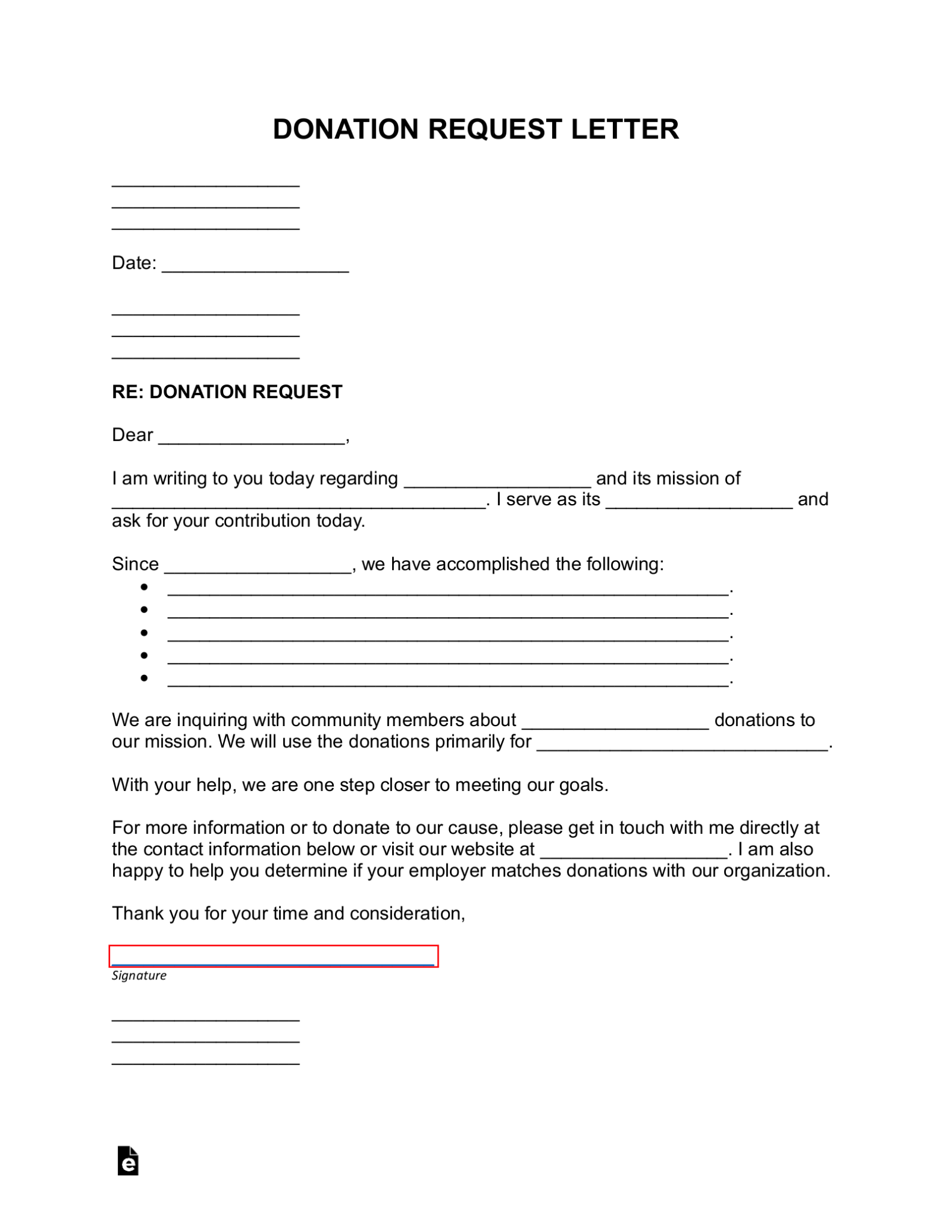 Free Donation Request Letter - PDF | Word – eForms Free Donation Request Letter - PDF | Word – eForms