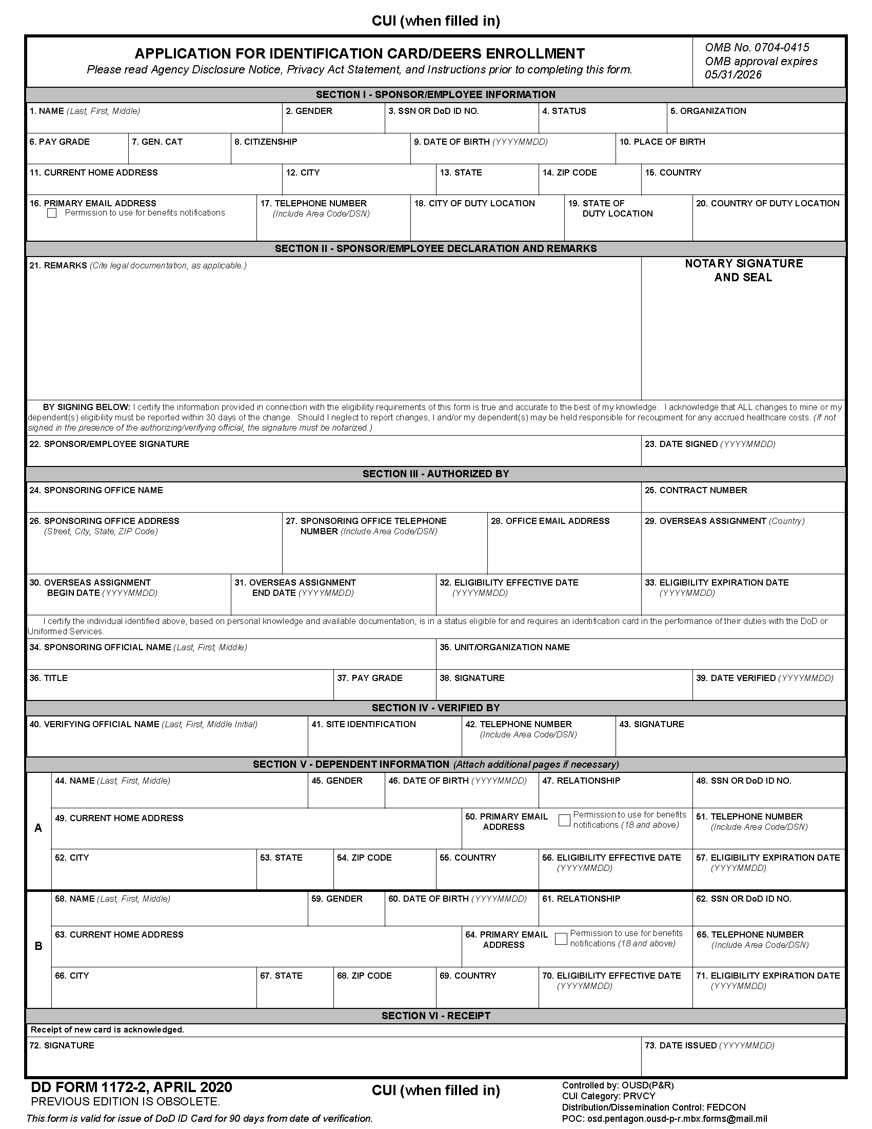 Department Of Defense Dod Forms Eforms