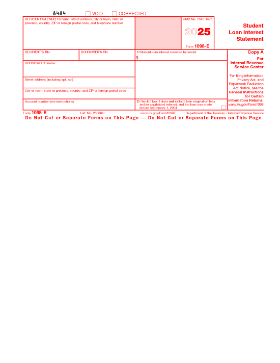 Free IRS Form 1098-E - PDF – eForms