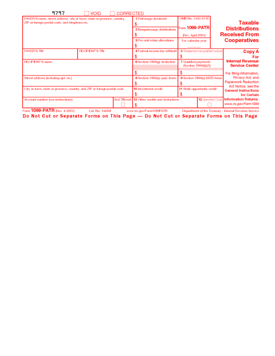 Free IRS 1099-PATR Form - PDF – eForms