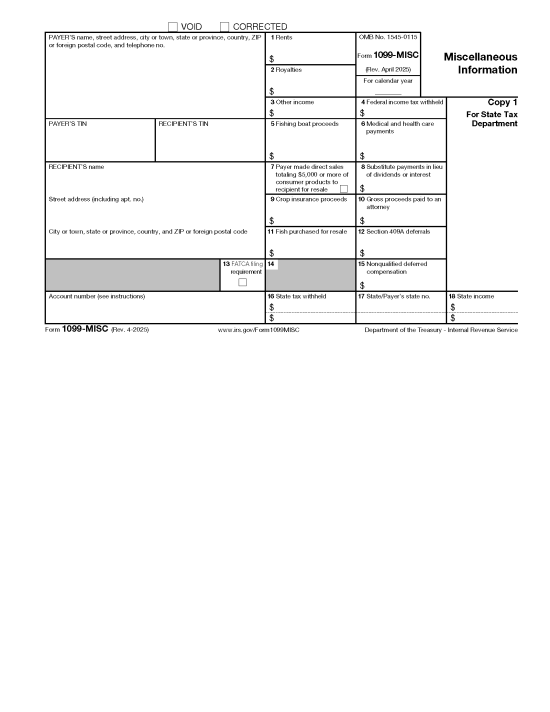 Free IRS Form 1099-MISC - PDF – eForms